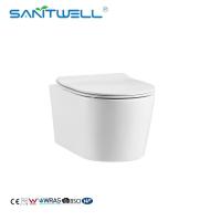 China Wholesale Luxury SWA325 Procelian WC Washdown Rimless Wall Hung Toilets P trap European Market for sale