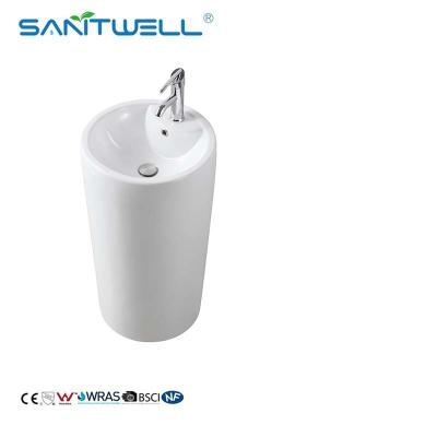 China Wholesale Luxury Models Art Pedestal Basins Floor Standing Sinks For European Market for sale