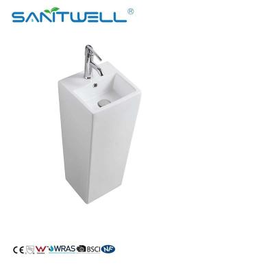 China Wholesale Luxury Styles Pedestal Basins White Color Floor Standing Sinks For European for sale