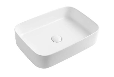 China 2023 Chaozhou Popular DesignRectangle Art Wash Basin Ceramic Basin Above Counter Basin for sale