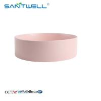 China China Factory Chaozhou 2024 Above Counter basin Pink Color Ceramic Basin Wall Mounted Sink for sale