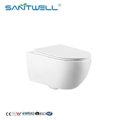 China Small ceramic white p-trap 180mm wall mounted toilet space saving vanitary closet for sale