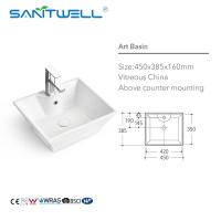 China Hotel Apartment White New Design Ceramic Above Counter Wash Art Basin Bathroom Sinks for sale