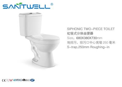 China American Standard Ceramic WC , Siphonic s-trap 2 Piece bathroom toilets for sale