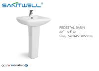 China Bathroom Pedestal Basins SWC3841 Oval Ceramic Hand Wash Basin European Market for sale