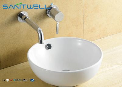 China Home White Counter Top Wash Basin , Ceramic Bathroom Sink 430*430*170mm for sale