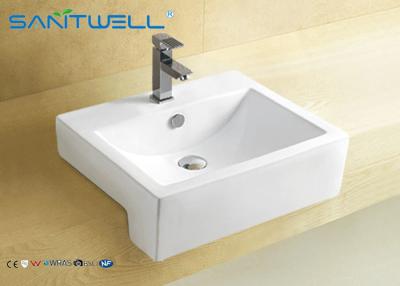 China Above Counter Top Wash Basin 545*445*170 mm , white ceramic sink for sale
