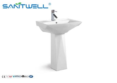 China Bathroom Porcelain pedestal wash hand basin 100% before shipment for sale