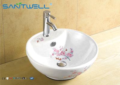 China CE Bathroom Ceramic Wash Basin Elegant Durable Design With Round Shape for sale