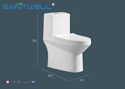 China Bathroom Single Piece Toilet 670*370*720mm Size with SASO certificate for sale