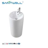 China Wholesale Art Pedestal Basins Luxury Models Floor Standing Sinks for European Market for sale