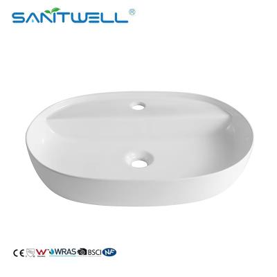 China Popular Models Bathroom Art Basin Sinks New Arrival Chaozhou Rectangular White Wall Hung Ceramic Washing Basin for sale
