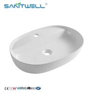 China Popular Models Bathroom Art Basin Sinks New Arrival Chaozhou Rectangular White Wall Hung Ceramic Washing Basin for sale