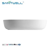 China Popular Models Bathroom Art Basin Sinks New Arrival Chaozhou Rectangular White Wall Hung Ceramic Washing Basin for sale