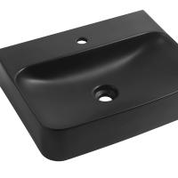 China Bathroom Sinks Rectangle Shape New Fashion Styles Matt Black Above Counter Wash Hand Basins for sale