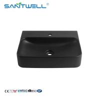 China Bathroom Sinks Rectangle Shape New Fashion Styles Matt Black Above Counter Wash Hand Basins for sale