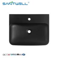 China Bathroom Sinks Rectangle Shape New Fashion Styles Matt Black Above Counter Wash Hand Basins for sale