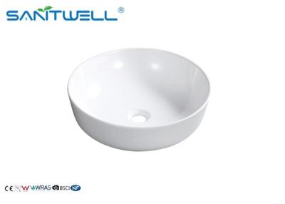 China Top Mounter Ceramic Art Basin Self - Cleaning Glaze With Overflow 420 * 420 * 130mm for sale