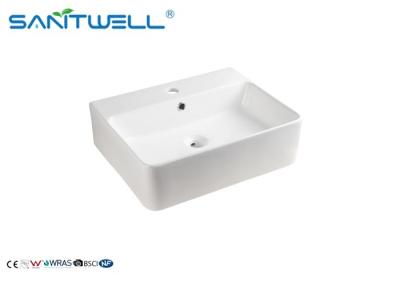 China Luxury Style Ceramic Art Basin , Bathroom Countertop Basin With Rectangle Shape for sale