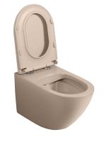 China Modern New Mink Color Ceramic Rimless Washdown P Trap Wall Hung Toilet for sale