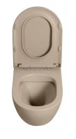 China Modern New Mink Color Ceramic Rimless Washdown P Trap Wall Hung Toilet for sale