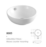 China High Grade Round Bowl Shape Porcelain Bathroom Sink Solid Surface Counter Top Ceramic Wash Basin for sale