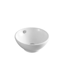 China Modern High Quality Simple Solid Surface Round White Ceramic Counter Top Bathroom Sink Bowl for sale