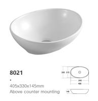 China Popular Oval Shape Bathroom Sink Porcelain Table Top Mounted Washing Hands Bowl Sink for sale