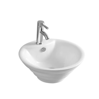 China Europe Wholesale Round Bowl Shape Above Counter Ceramic Hand Wash Basin Bathroom Vessel Sink for sale