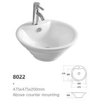 China Europe Wholesale Round Bowl Shape Above Counter Ceramic Hand Wash Basin Bathroom Vessel Sink for sale