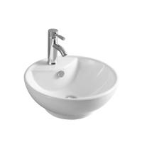 China Popular Sanitary Ware Bowl Sink Round Thin Edge Vanity Ceramic Sinks Art Basin With Overflow Hole for sale