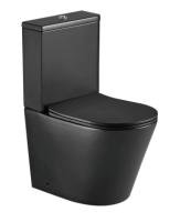 China European Ceramic Matt Black Color Close Coupled Two Piece Toilet Manufacture Rimless Wash Down Flush for sale