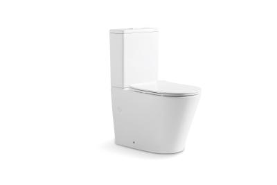 China European Ceramic Close Coupled Two Piece Toilet Manufacture Rimless Washing Down Flushing Toilet for sale