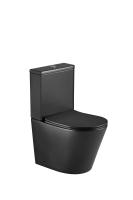 China Black Color Ceramic Close Coupled Two Piece Toilet Manufacture Rimless Washing Down Flushing Toilet for sale