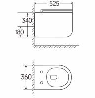 China Modern  Washdown New Trend Tornado Flush P Trap Wall Mounted Toilet for sale