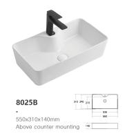 China Sanitary Ware Porcelain Hand Wash Basin Above Counter Bathroom Sink for sale