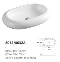 China Hot Sale Hotel Wash Basin Bathroom Sanitary Ware Ceramic Art Bowl Oval Counter Top Bathroom Sink for sale