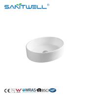 China CE Ceramic Oval Shape Hand Wash Basin White Color Bathroom Sink for sale