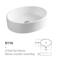 China CE Ceramic Oval Shape Hand Wash Basin White Color Bathroom Sink for sale