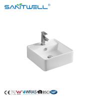 China High Quality Square Ceramic Above Counter Hand Wash Basin with Overflow Hole for sale