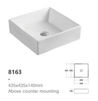 China Modern Square Bathroom Sink Ceramic Counter Top Washbasin for sale