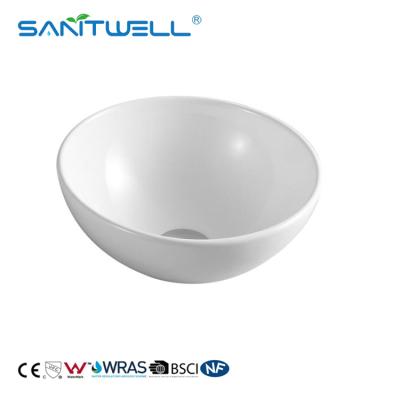 China Modern Round Bowl Shape Above Counter Mounting Ceramic Washbasin for sale