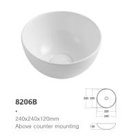 China Smooth Surface Small Round Porcelain Counter Top Ceramic Washbasin for sale