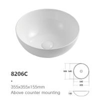 China European Small Round Smooth Surface Porcelain Counter Top Ceramic Washbasin for sale