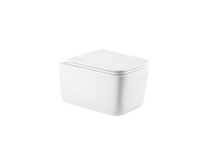 China European Square Shape Washdown P Trap Tornado Flush Porcelain Bathroom White Sanitary Ware Wall Hung Toilets for sale