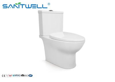 China Elongated Ceramic Toilet Two Piece Cotton White 690 * 390 * 760 Mm SWC2721 for sale