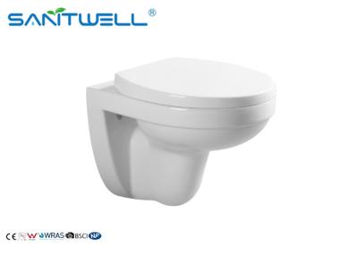 China Elongated P Trap Sanitary Wall Mounted WC / Bowl Hanging Toilet 24.5 KGS for sale