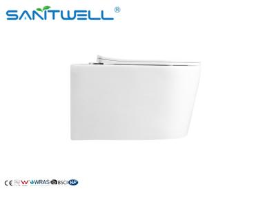 China Rimless Ceramic Wall Mounted Toilet Gravity Flushing With White Color for sale