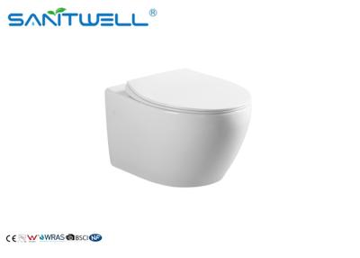 China Modern Style Water Saving Toilets / Bathroom Round Wall Hung Toilet for sale