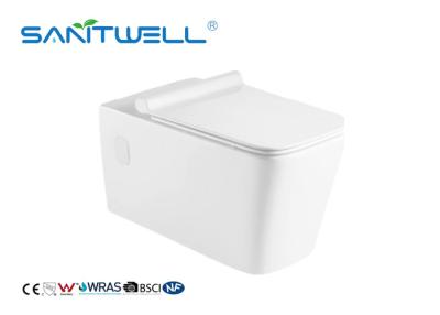 China White Color Wall Mounted WC Wall Hung Toilet Sewage Smooth 585 * 360 * 360mm for sale